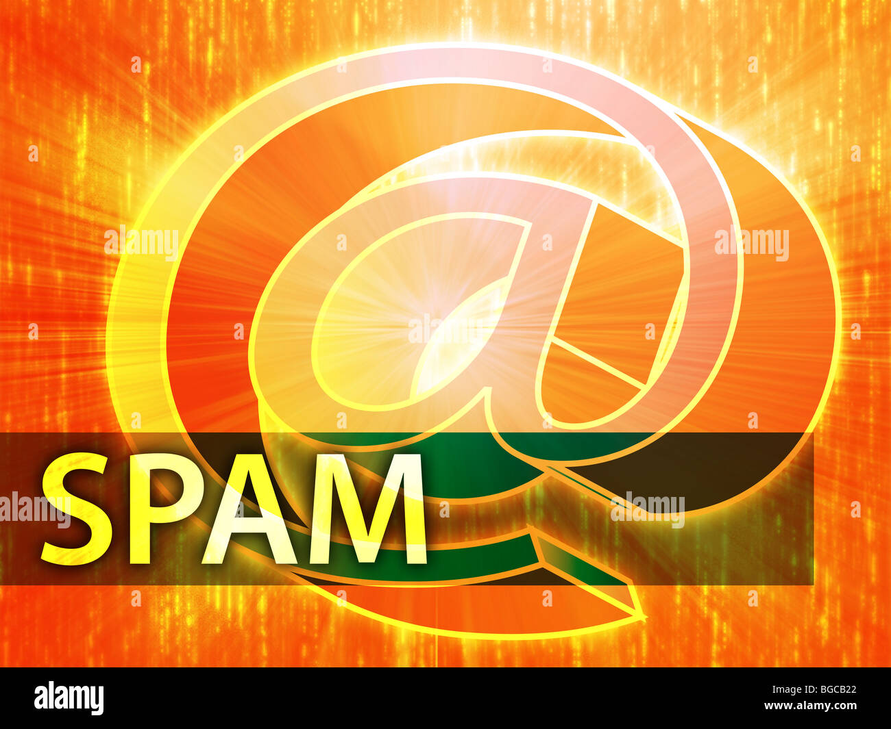 Spam illustration digital collage with internet at symbol Stock Photo ...