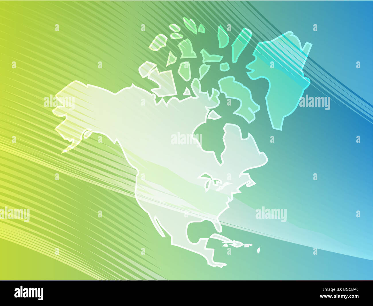 Map of the North American continent, USA Canada Mexico Stock Photo - Alamy