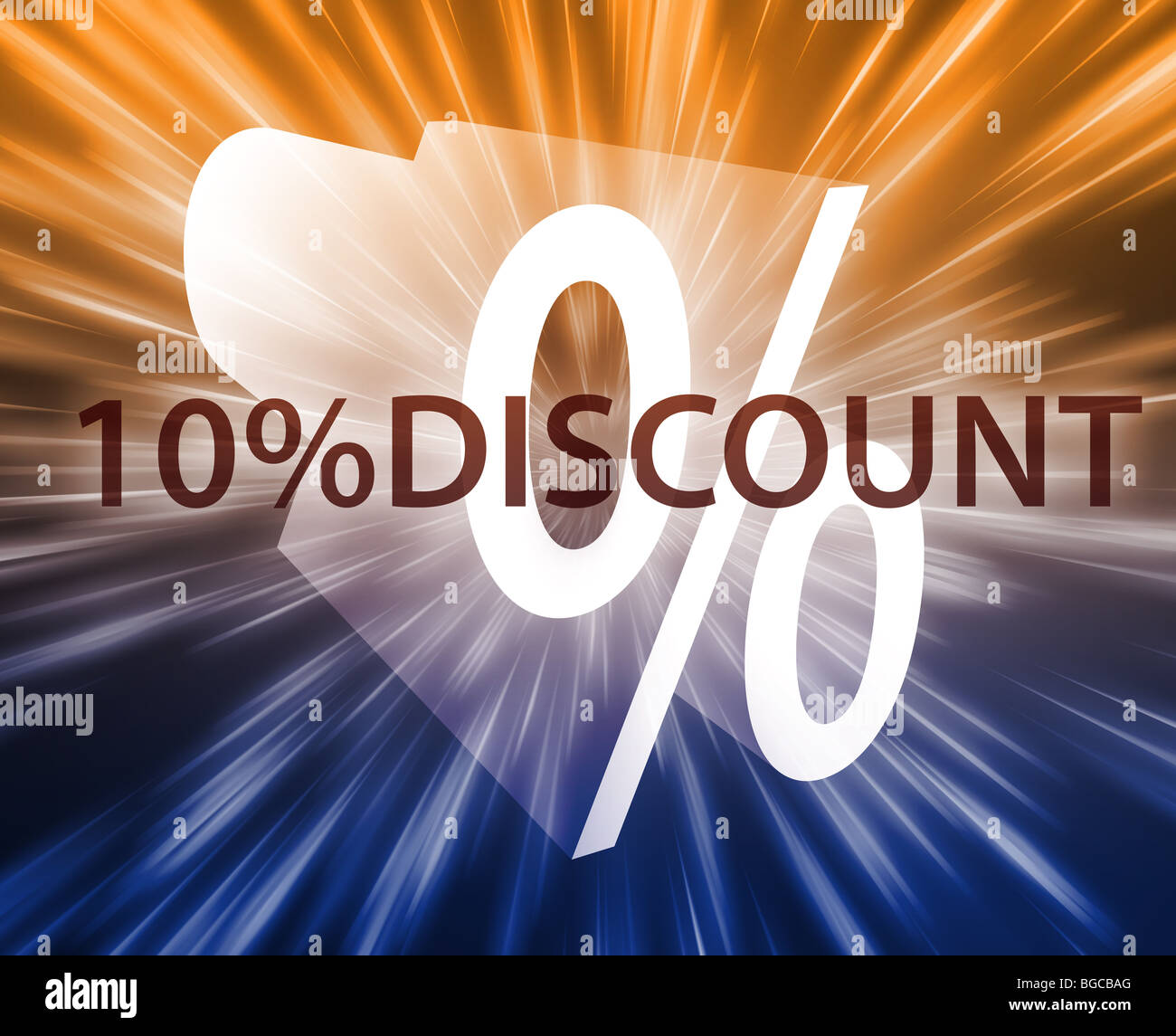 Ten percent discount, retail sales promotion announcement illustration ...
