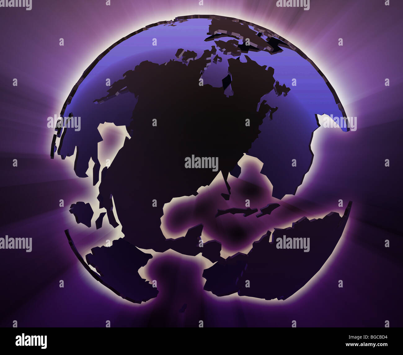 Globe map illustration of the Americas continents Stock Photo - Alamy
