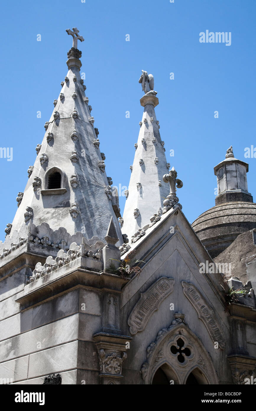 Elaborate spires on a tomb, Cementerio de la Recoleta, Recoleta ...