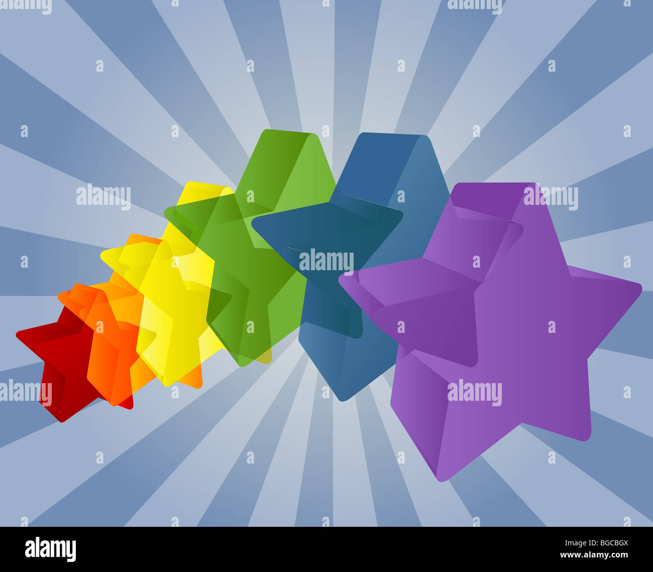 Translucent crystal star shapes, geometric abstract illustration Stock ...
