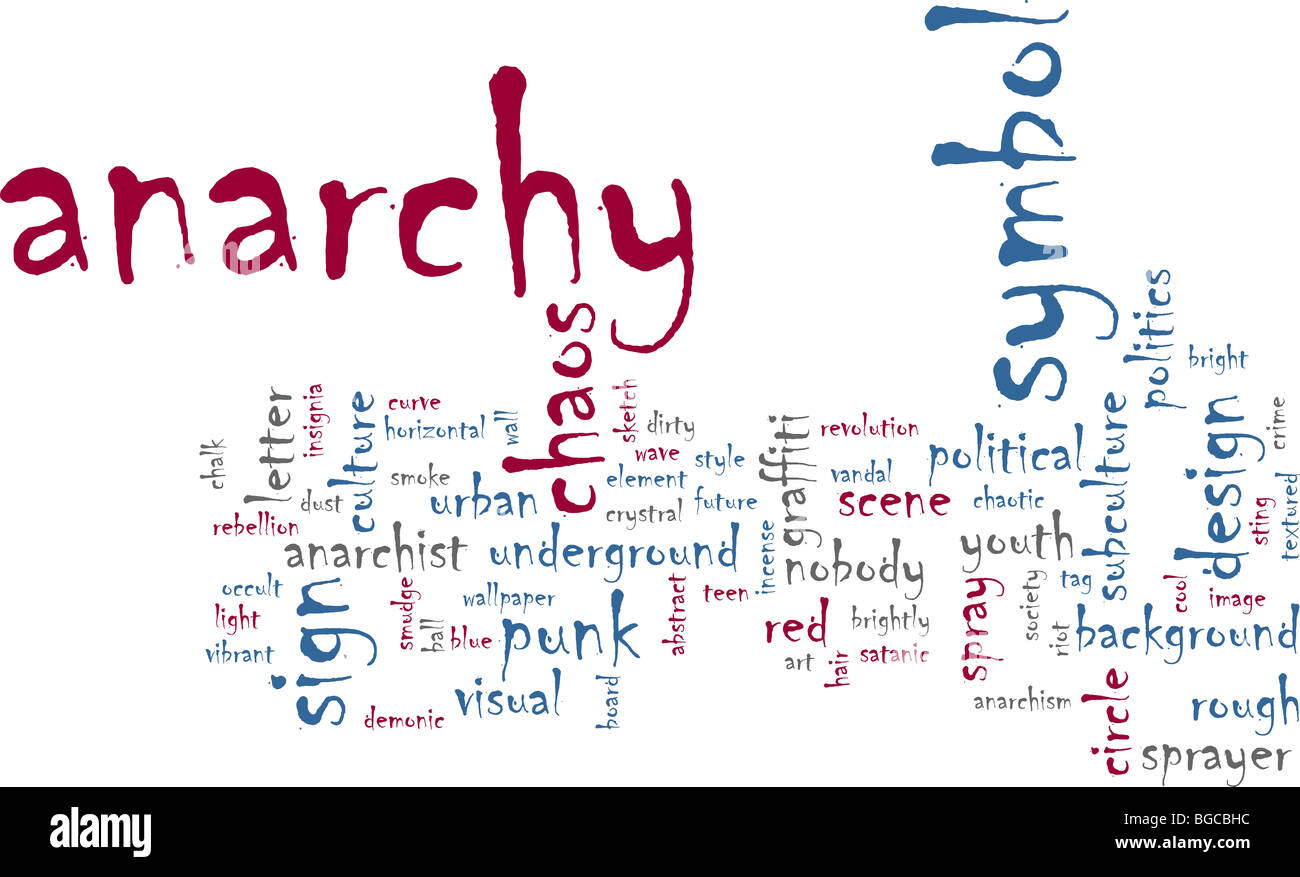 Word cloud concept illustration of anarchy chaos Stock Photo - Alamy