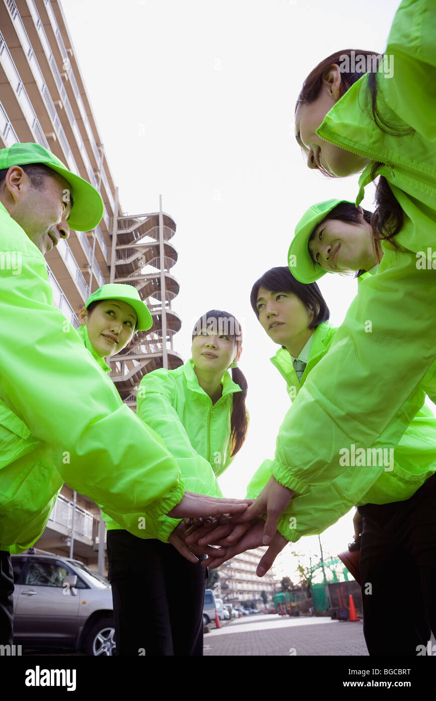 Teamwork of neighborhood security Stock Photo - Alamy