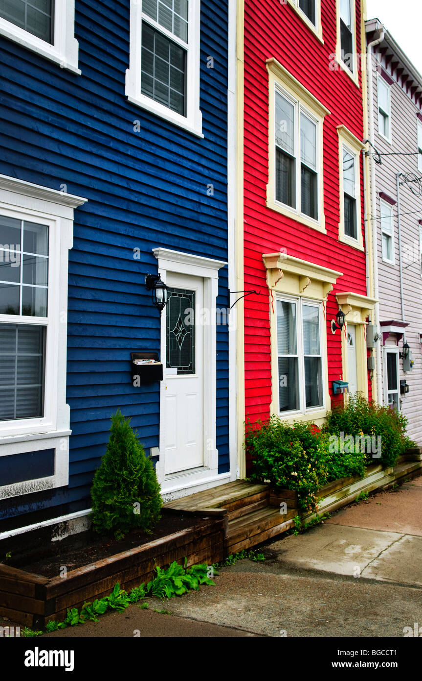 Colorful houses on hill in St. John's, Newfoundland, Canada Stock Photo ...