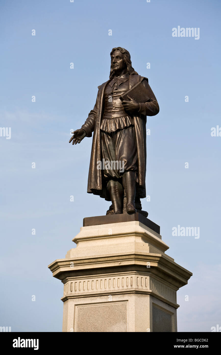 A statue of Roger Williams in the Roger Williams Park in Warwick, Rhode ...