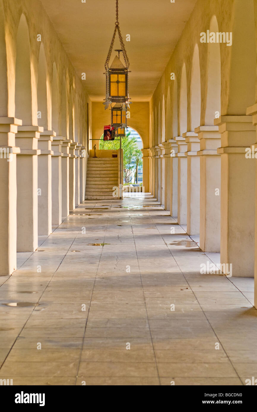Arched hallway at a school campus in Phoenix Arizona, USA Stock Photo ...