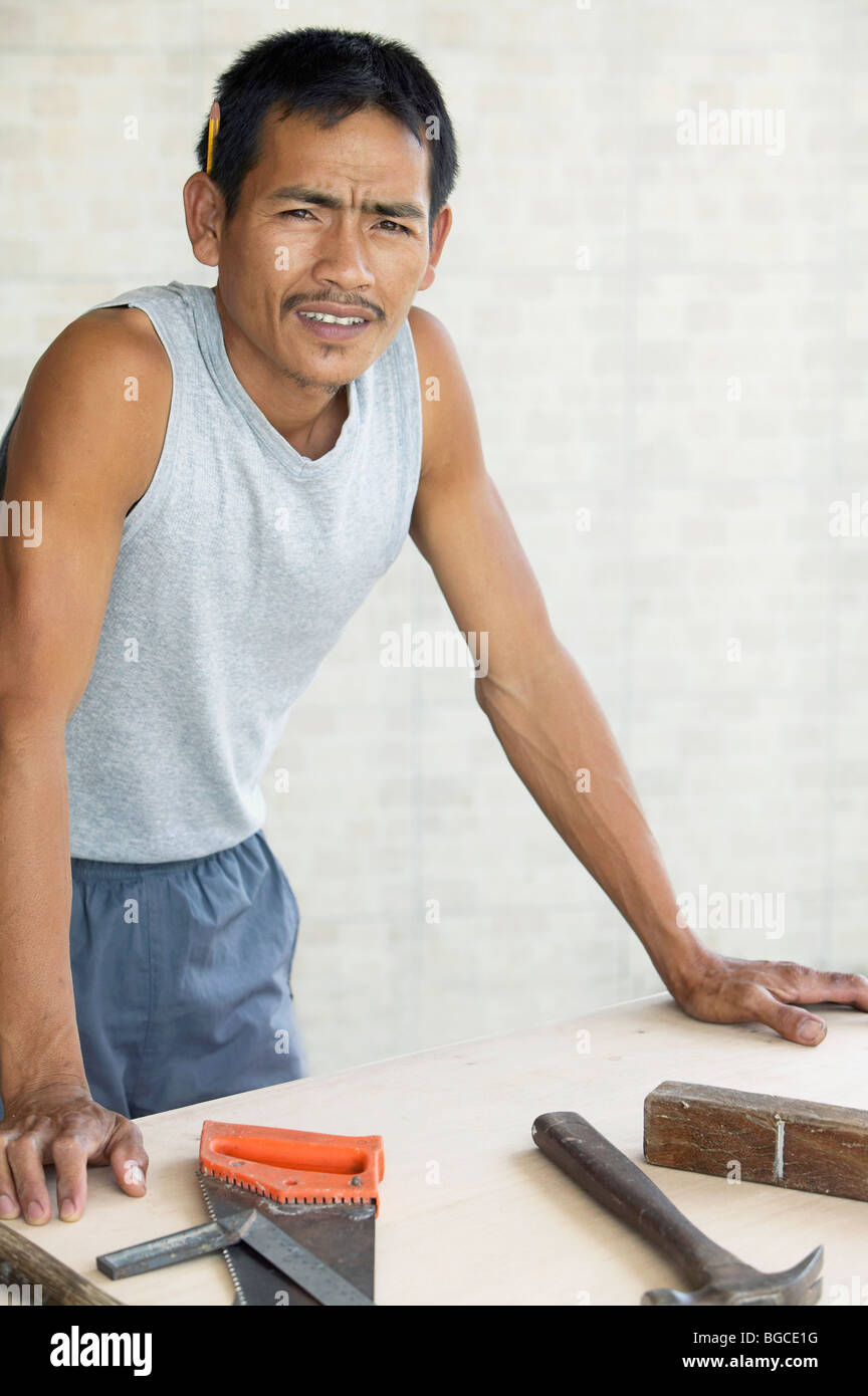 Portrait of Philippine carpenter Stock Photo - Alamy