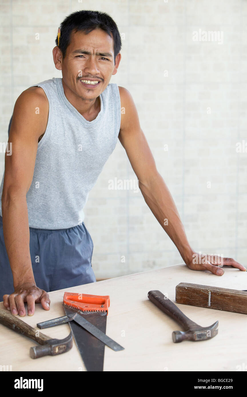 Portrait of Philippine carpenter Stock Photo - Alamy