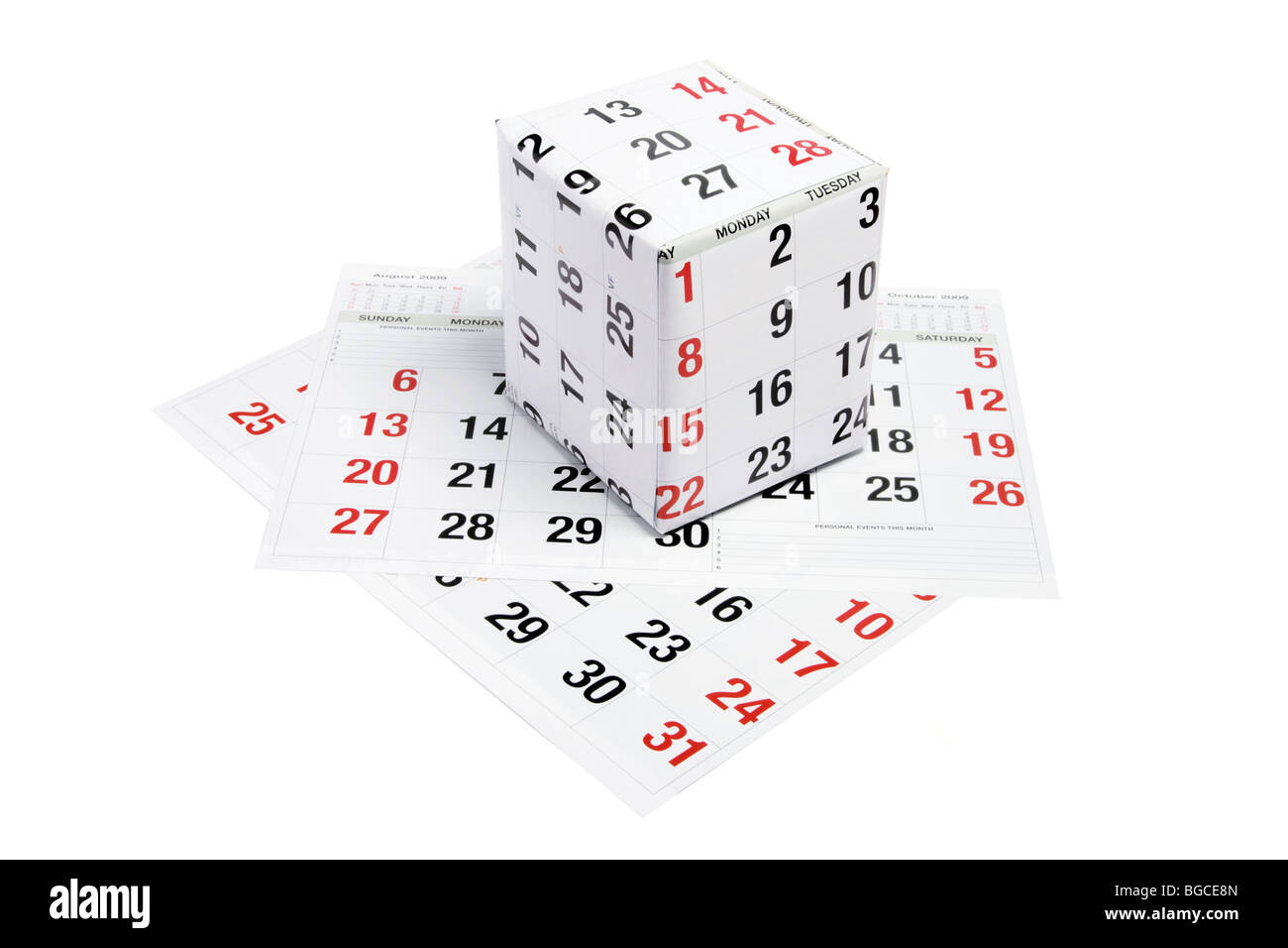 Gift Parcel Wrapped with Calendar Page Stock Photo - Alamy