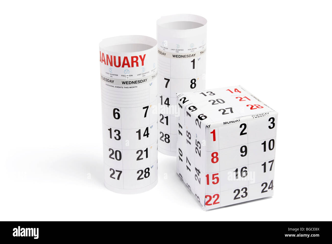 Gift Parcel Wrapped with Calendar Page Stock Photo - Alamy
