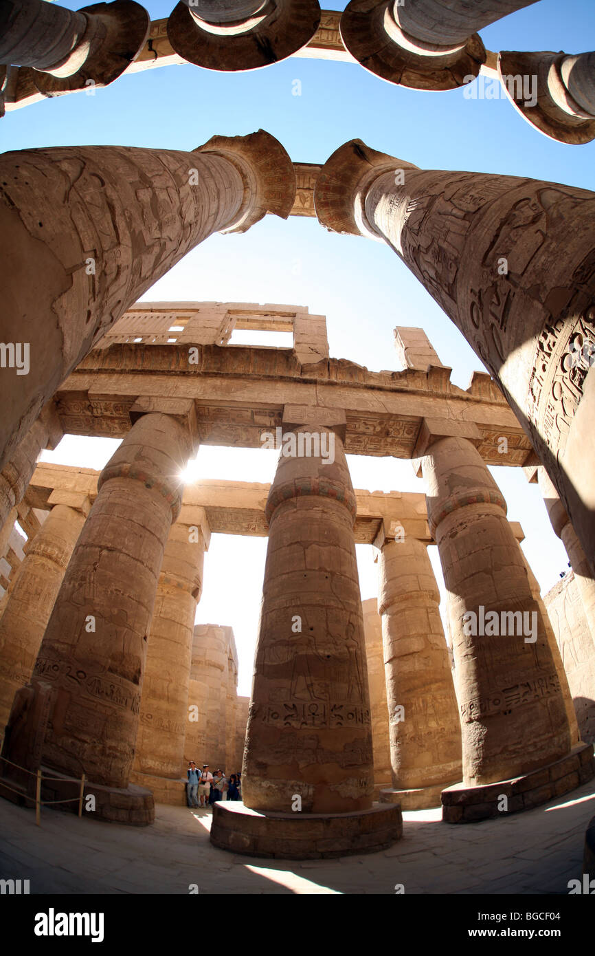 Pillars of the Great Hypostyle Hall from the Precinct of Amun-Re in the ...