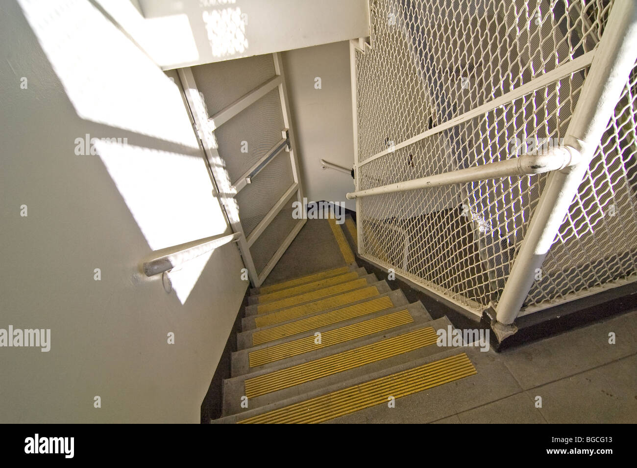 Steps leading down to a locked unit in a mental hospital in Los Angeles ...