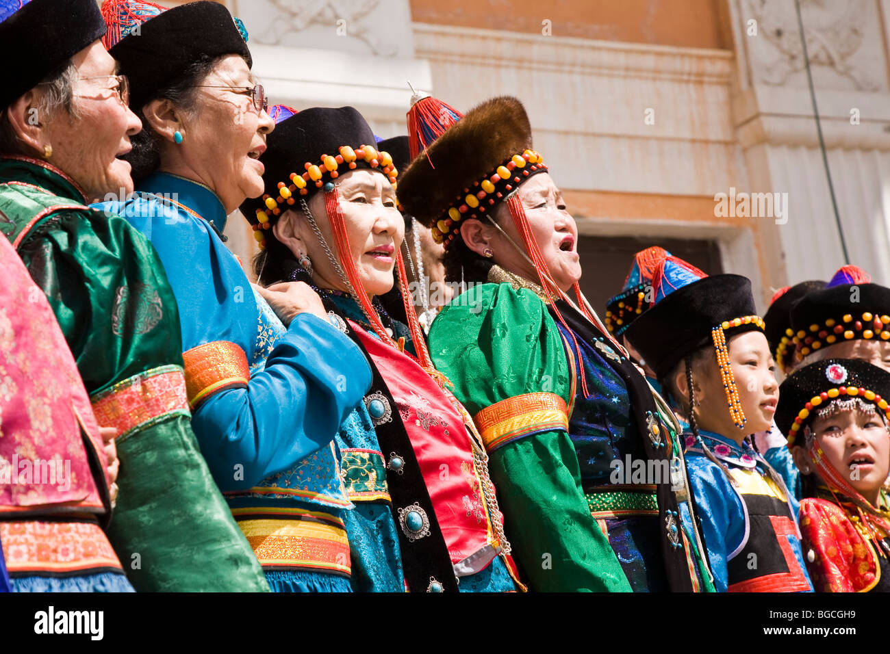 Traditional Mongolian singers with women and children State Opera and ...