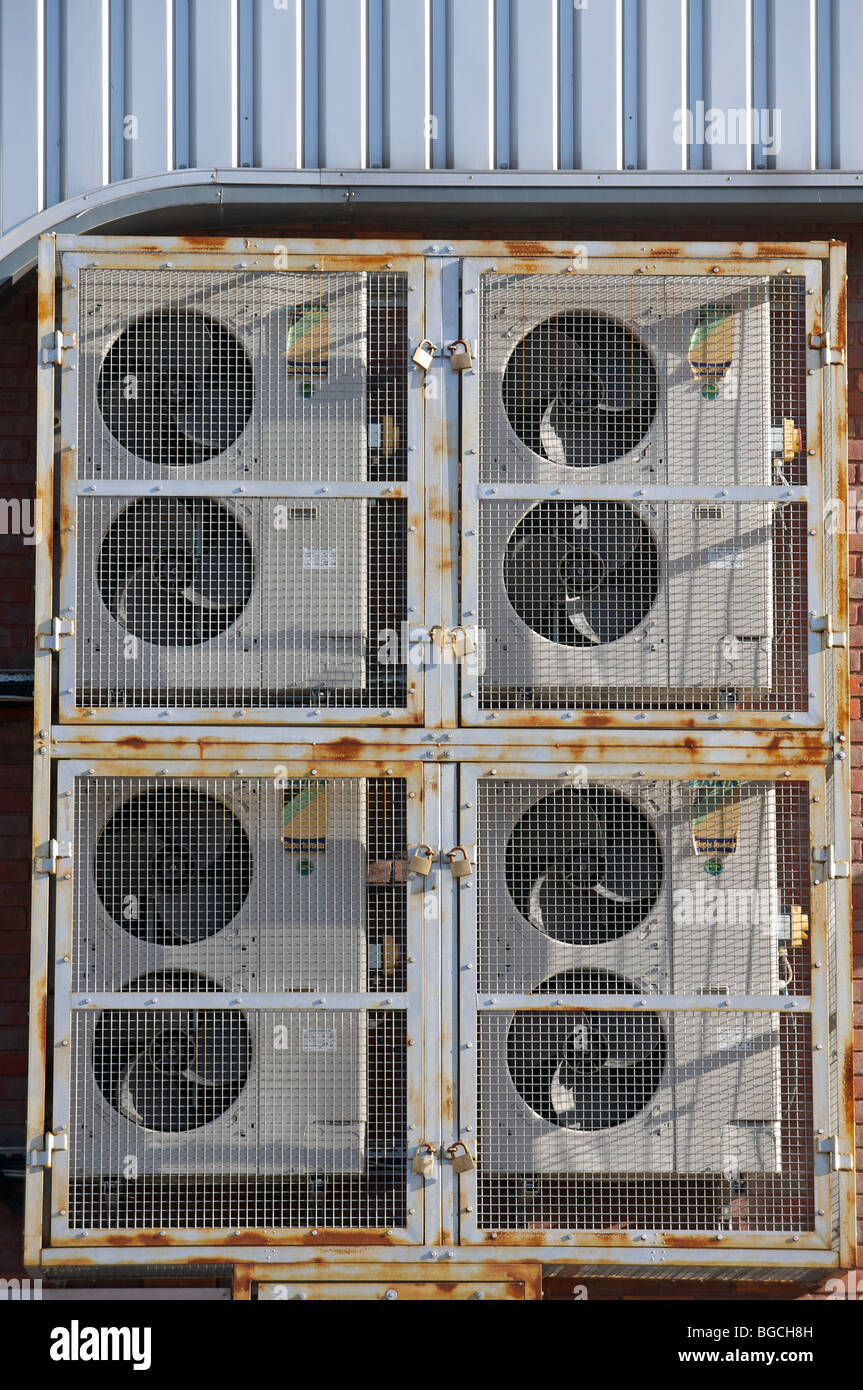 Air conditioning units on the outside of a block of flats Stock Photo ...