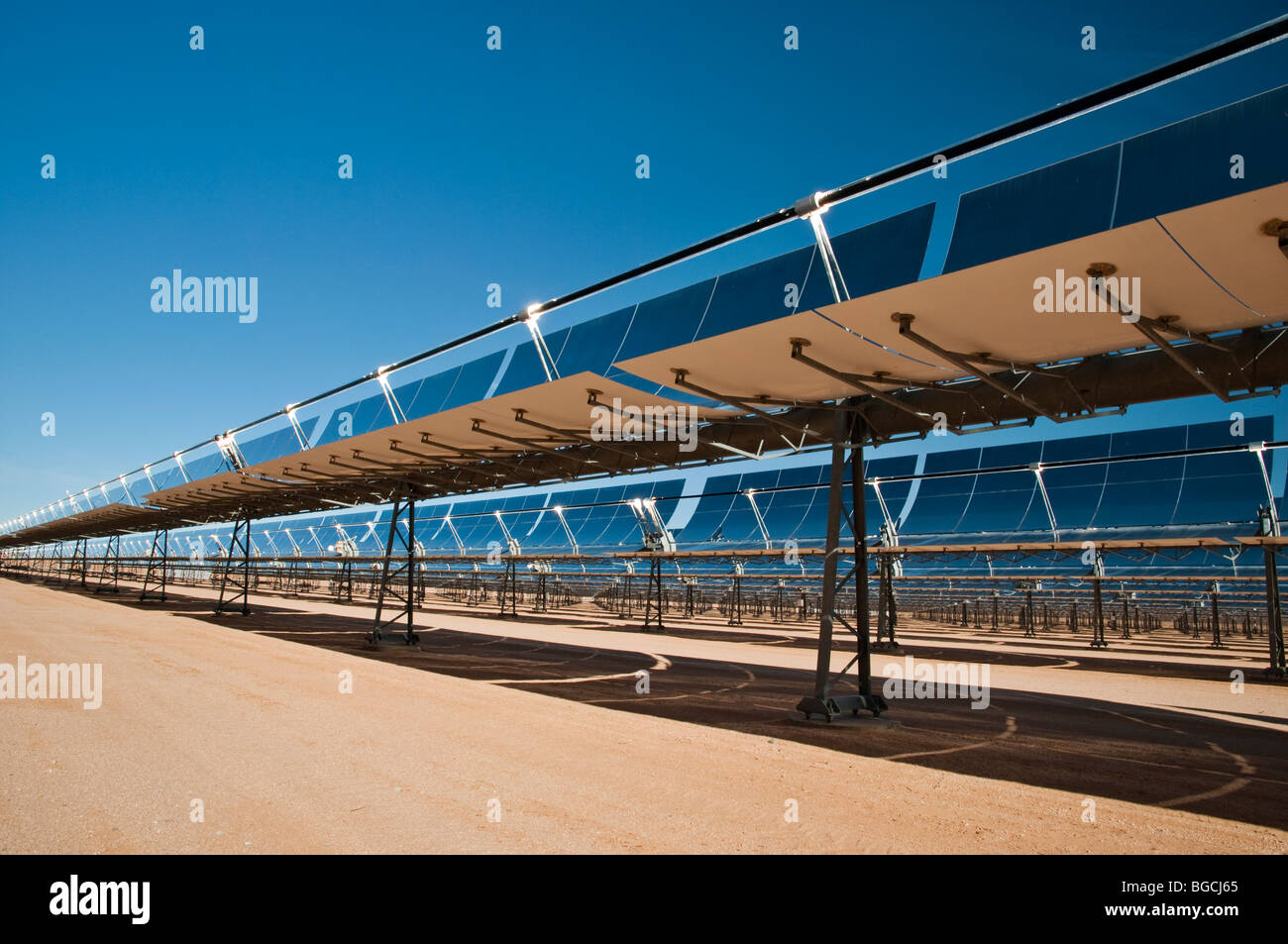 Solar Power Facility with Parabolic Mirrors Stock Photo - Alamy