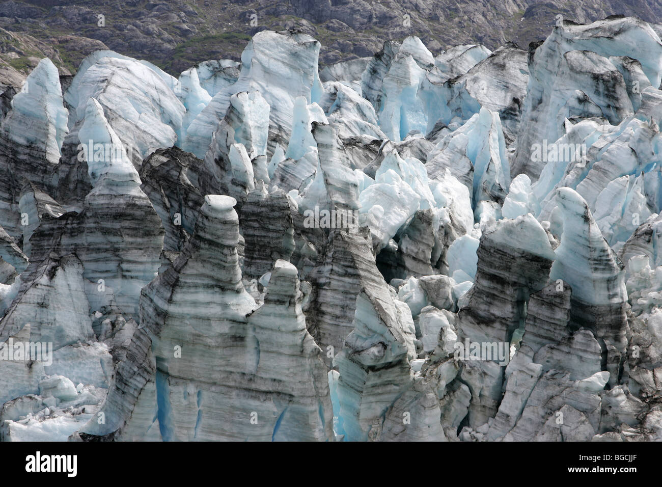 glacier ice, Johns Hopkins Glacier, Glacier Bay National Park, Alaska ...