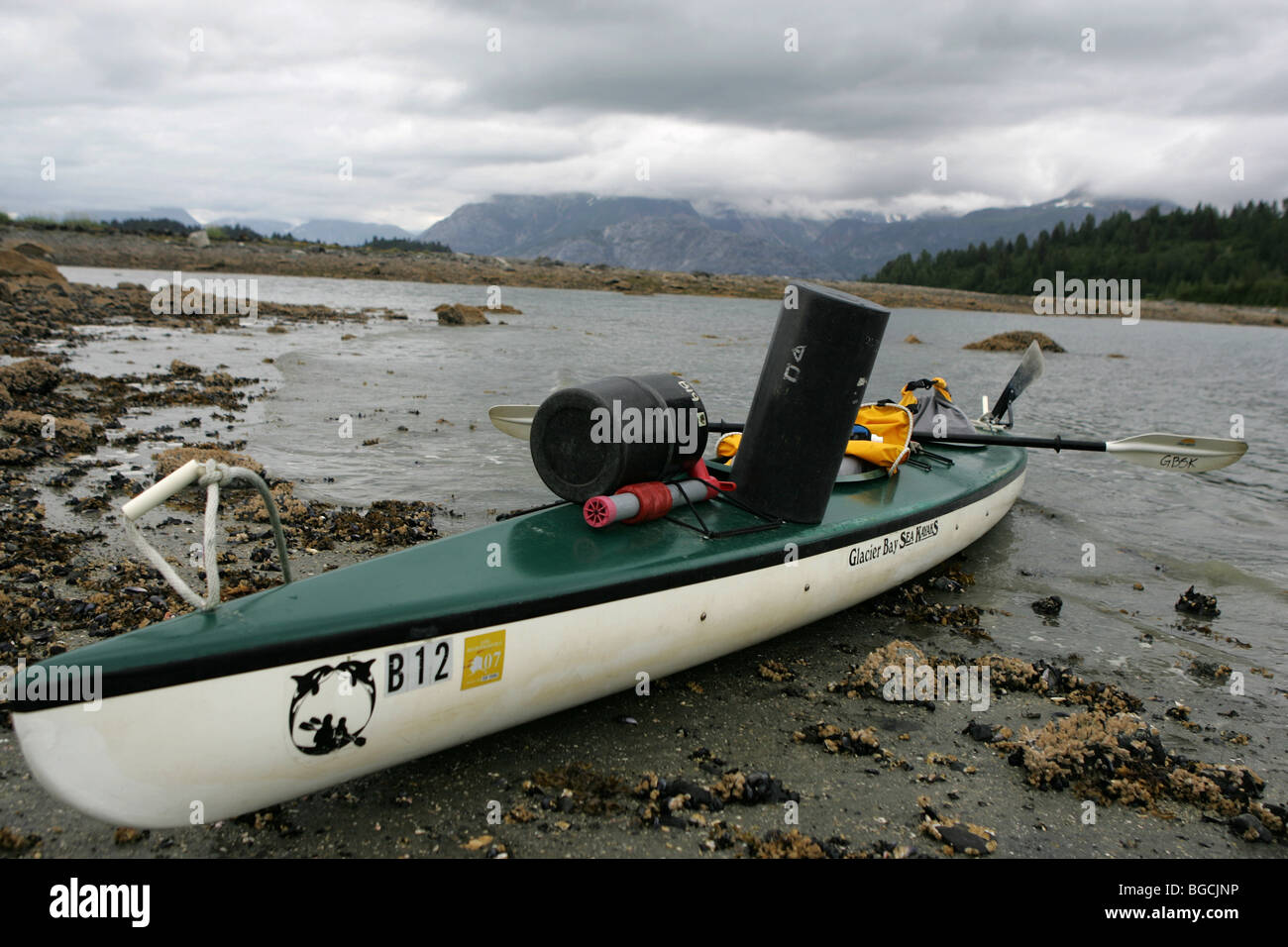 Kayak tour in the Glacier Bay National Park, Alaska, USA Stock Photo ...