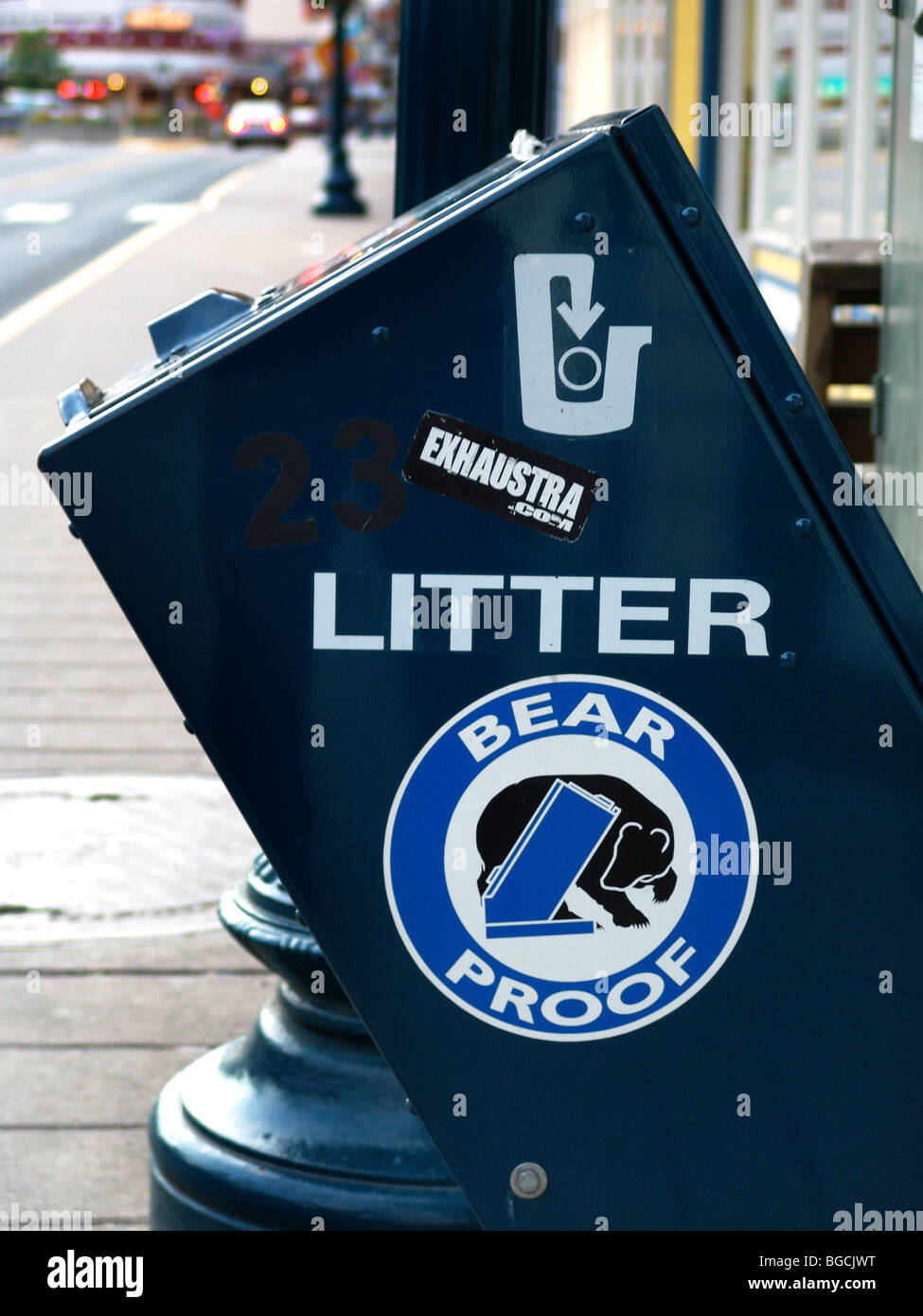 bear proof waste bin , Juneau, Alaska, USA Stock Photo - Alamy