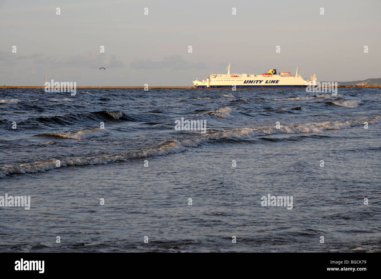 Polish Unity Line ferry boat, Baltic Sea in Swinoujscie, Poland Stock ...