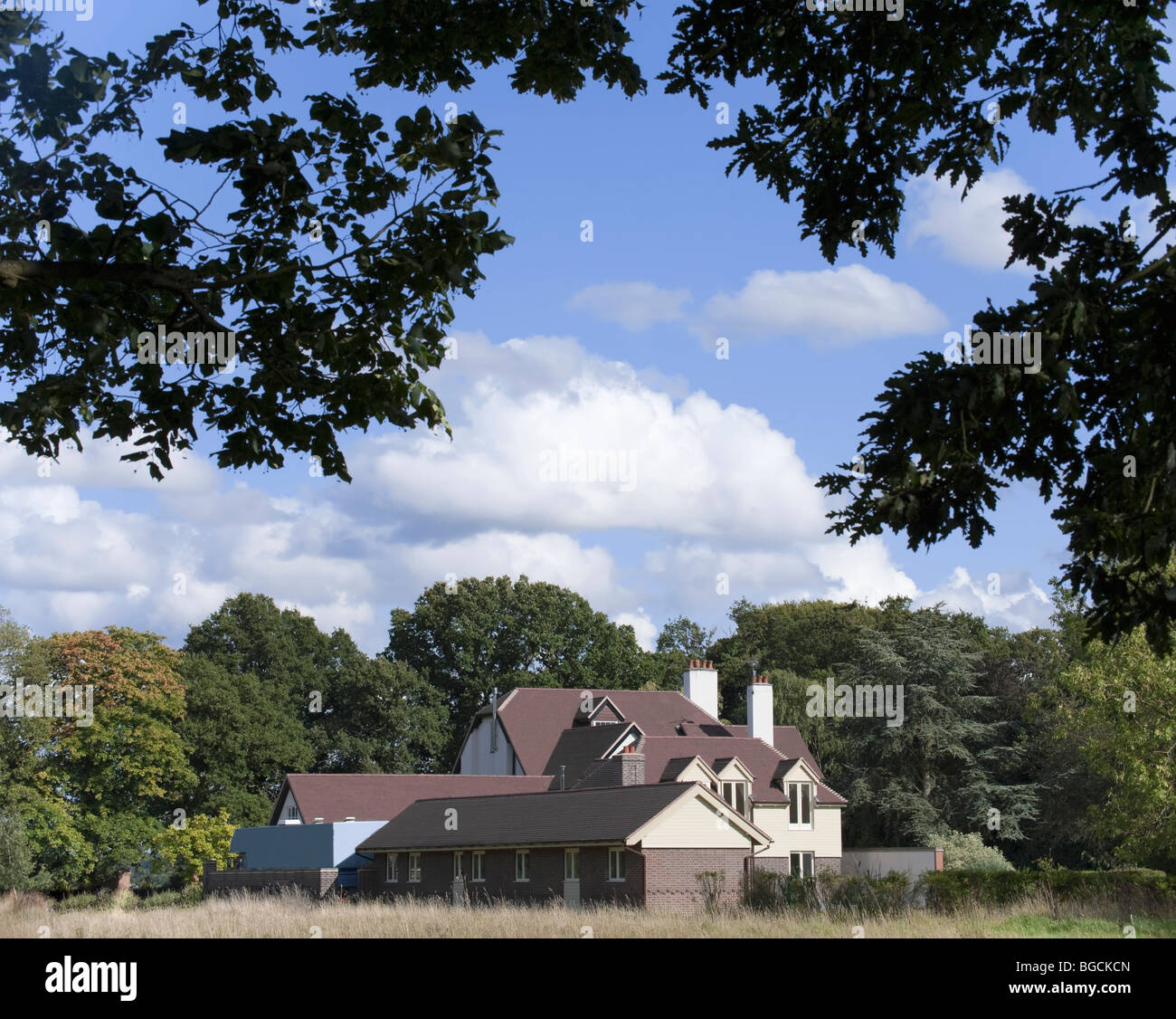 a rural view of a detached house - exterior view and countrside Stock ...