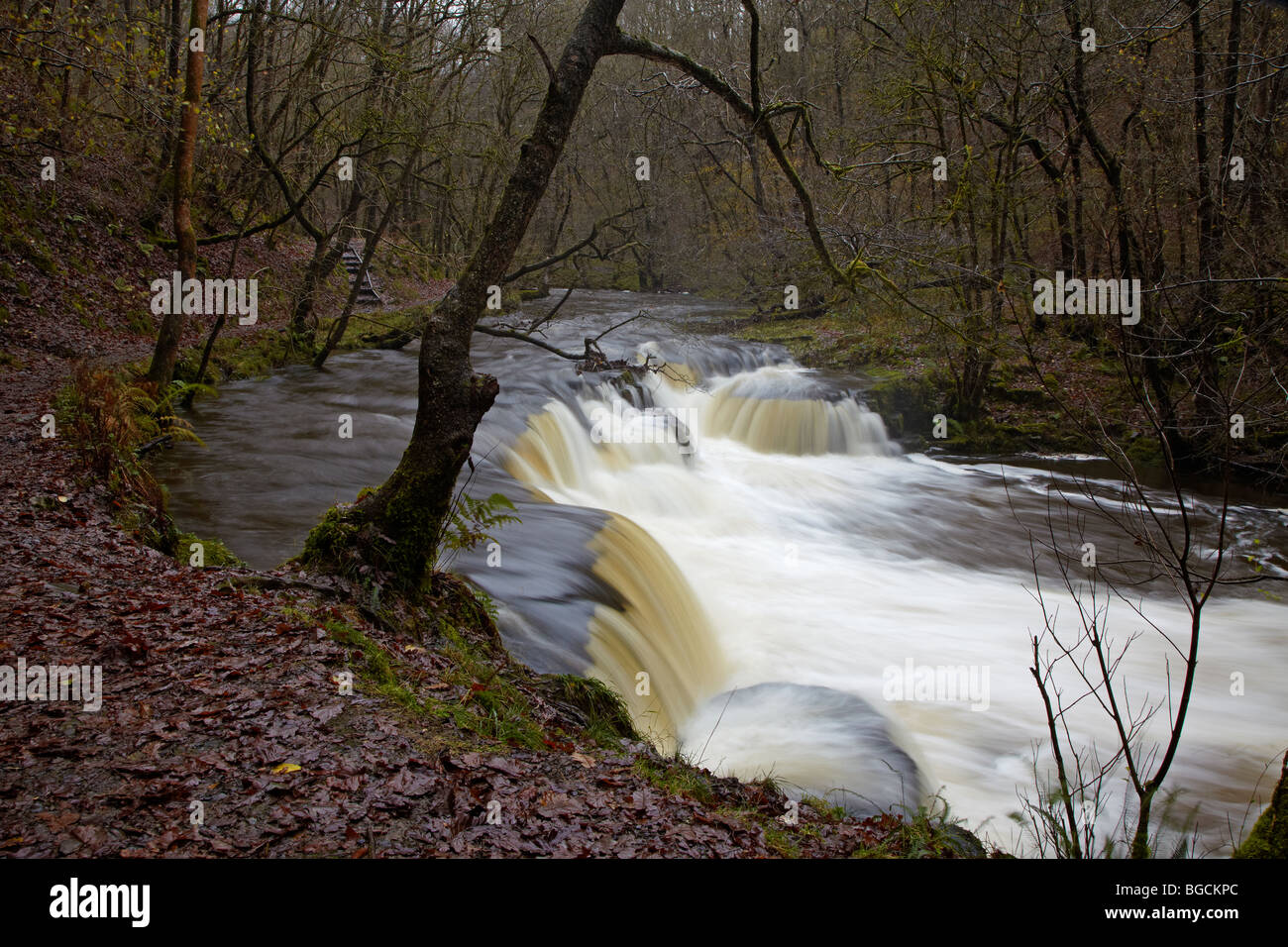 Waterfalls on the River Nedd Fechan in Pontneddfechan, Neath Valley ...