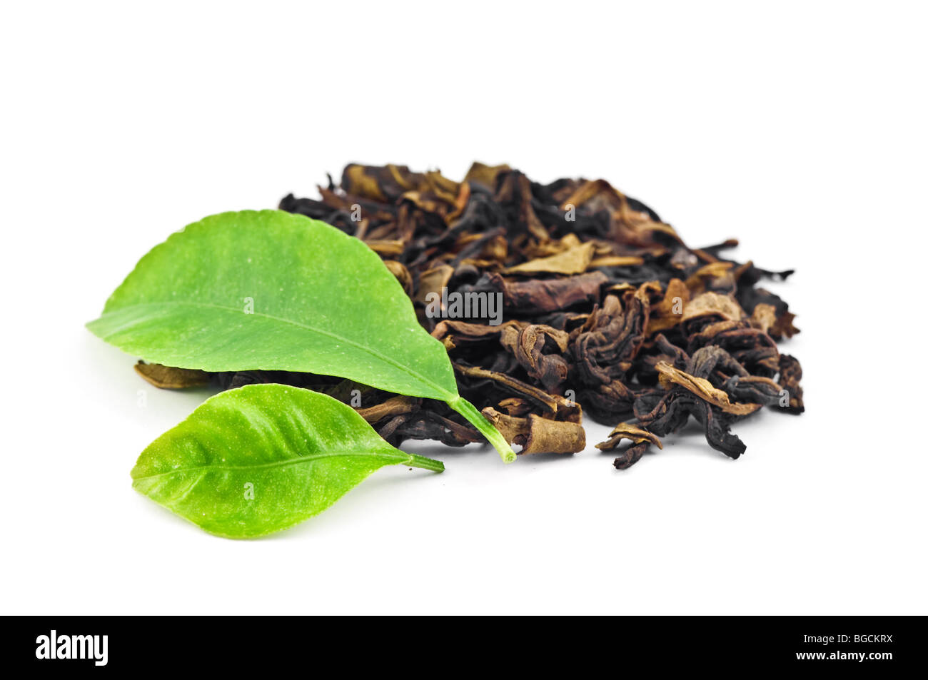 tea with leaf isolated Stock Photo - Alamy