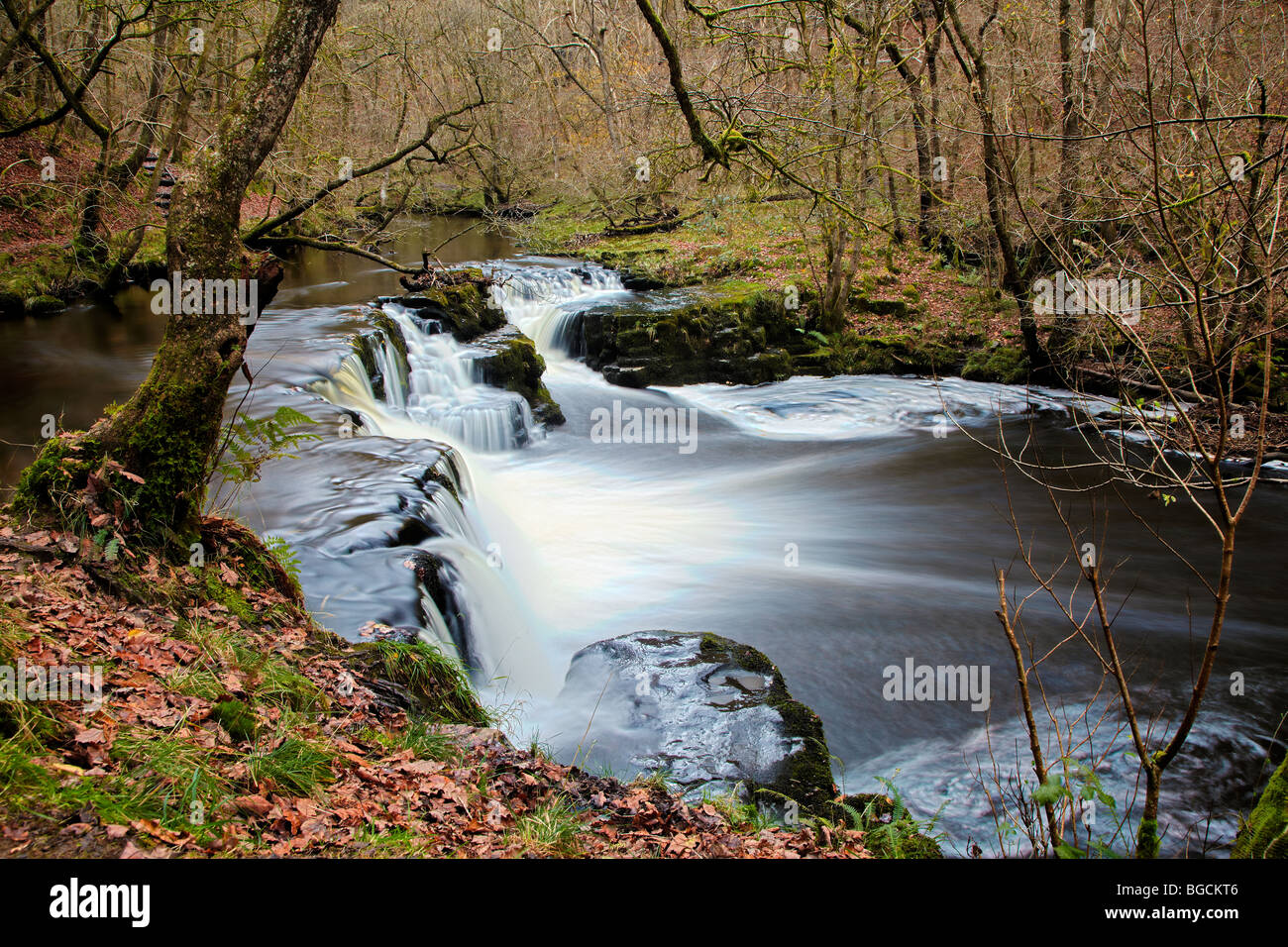 Waterfalls on the River Nedd Fechan in Pontneddfechan, Neath Valley ...