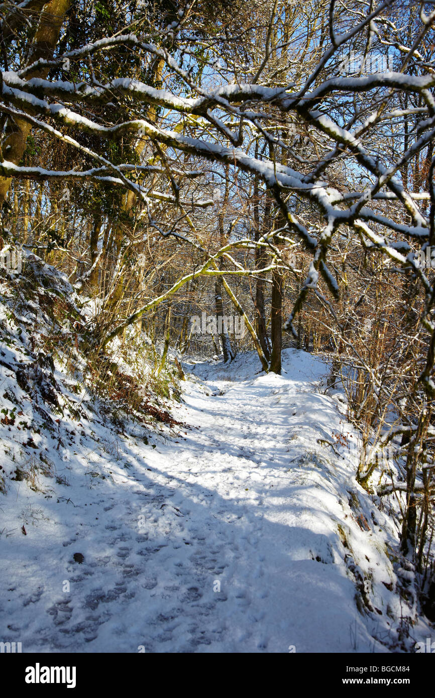 Winter Snowy scene in Pontneddfechan, Neath Valley, South Wales, UK ...
