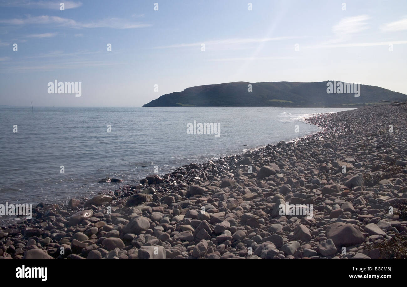 shingle beach at porlock weir Somerset Stock Photo - Alamy