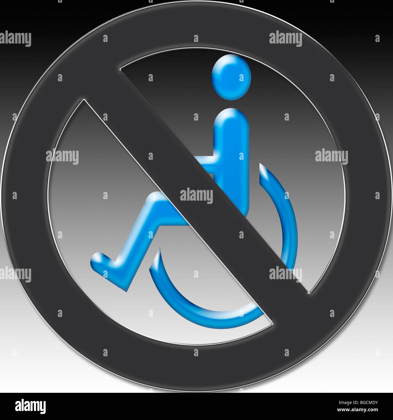 No Disabled Sign. Conceptual Image about Disability Hate Crime and ...