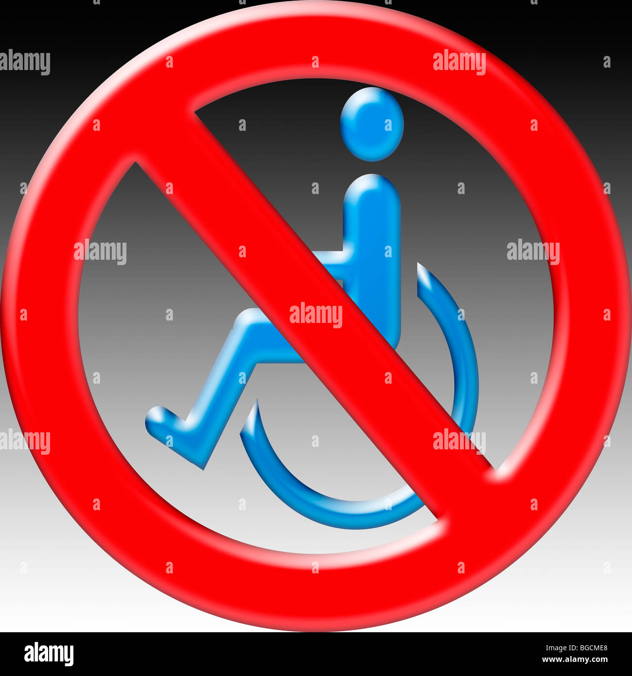 No Disabled Sign. Conceptual Image about Disability Hate Crime and ...