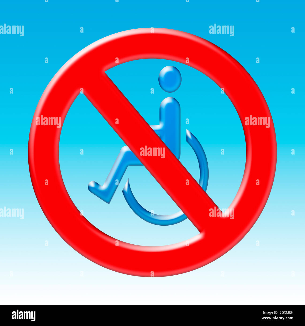 No Disabled Sign. Conceptual Image about Disability Hate Crime and ...