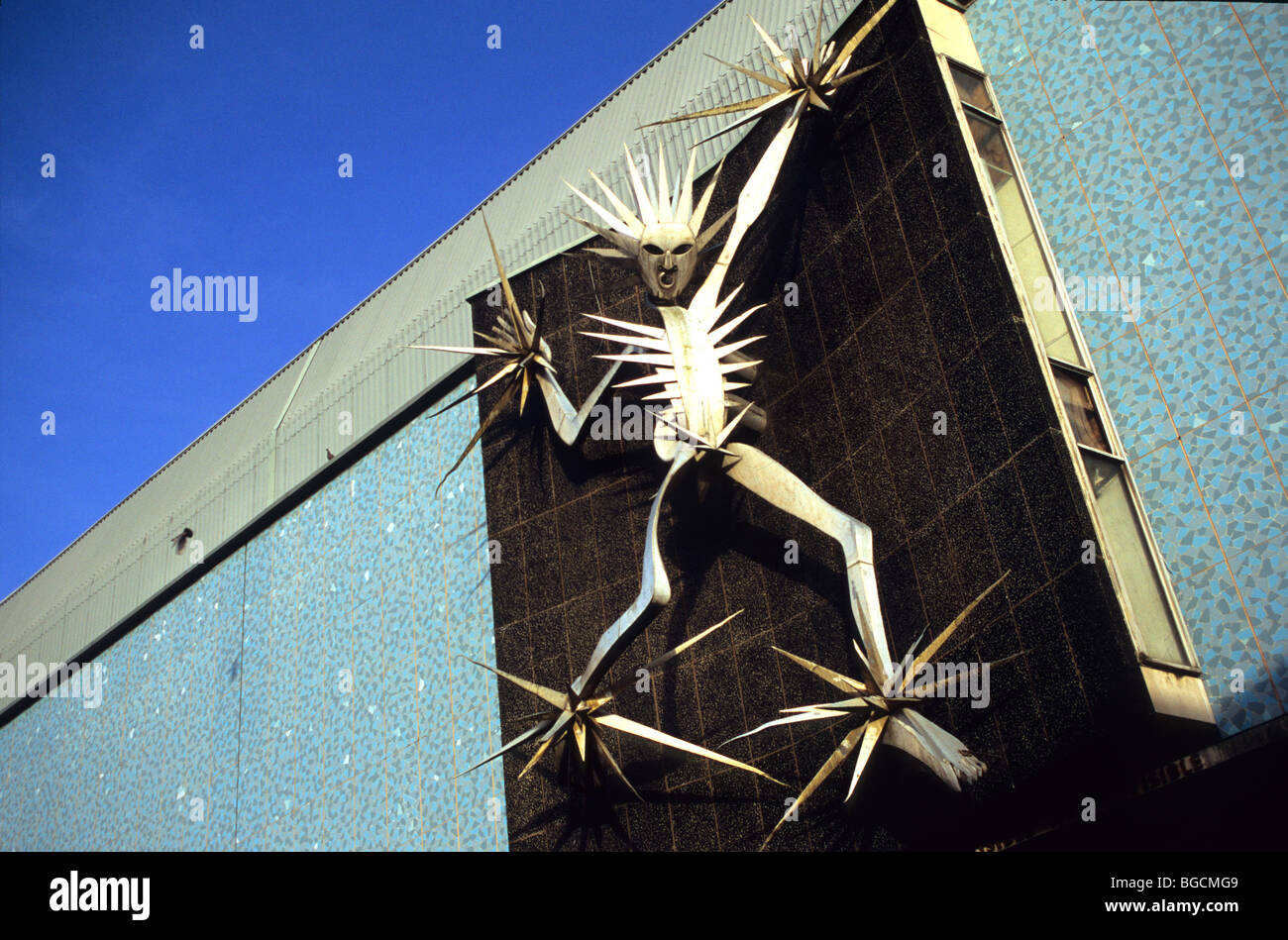 View Of Famous Man Of Fire Sculpture On Stafford Street In Hanley Stock ...