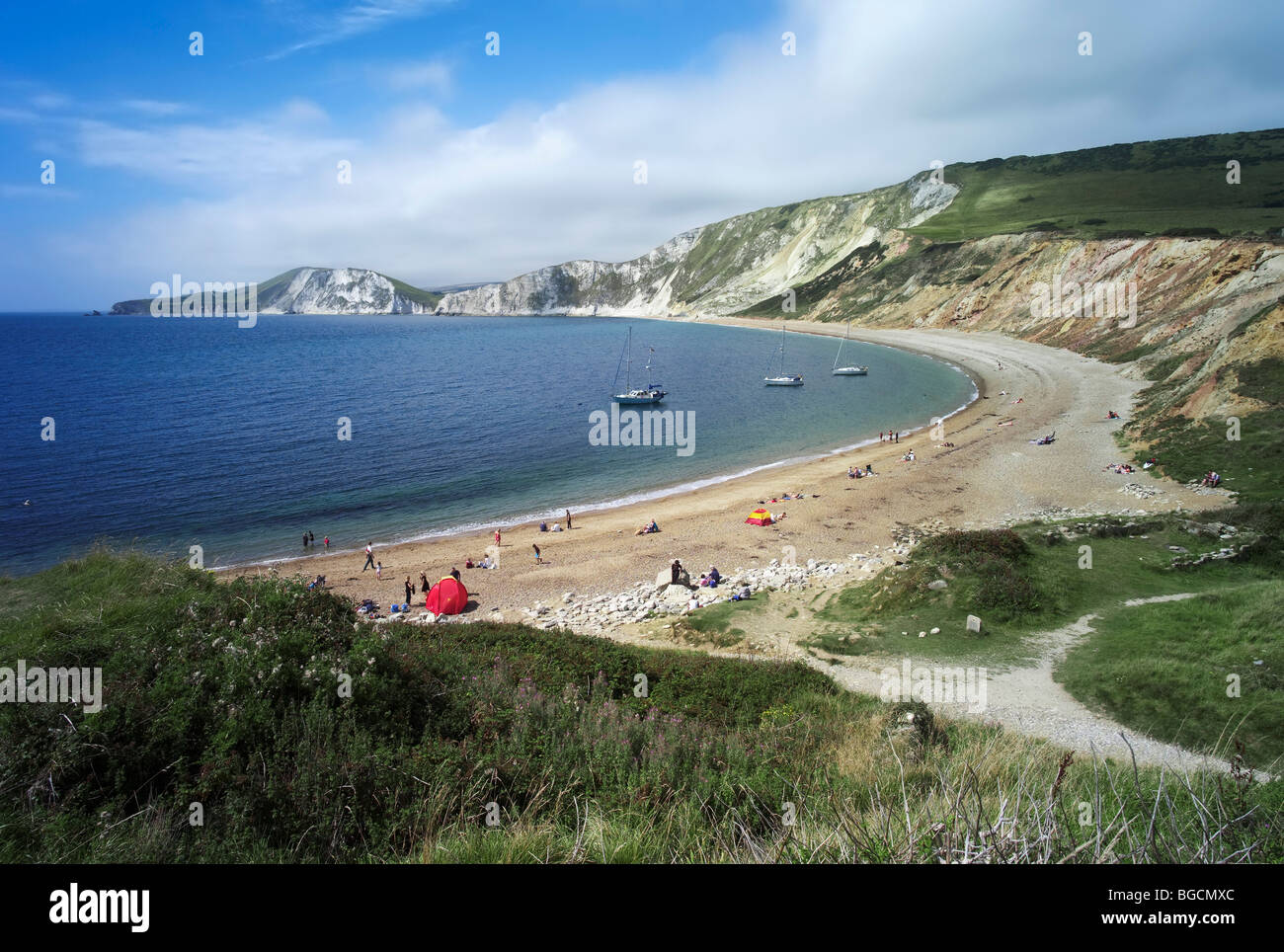 worbarrow bay on the south west coast path in dorset Stock Photo - Alamy