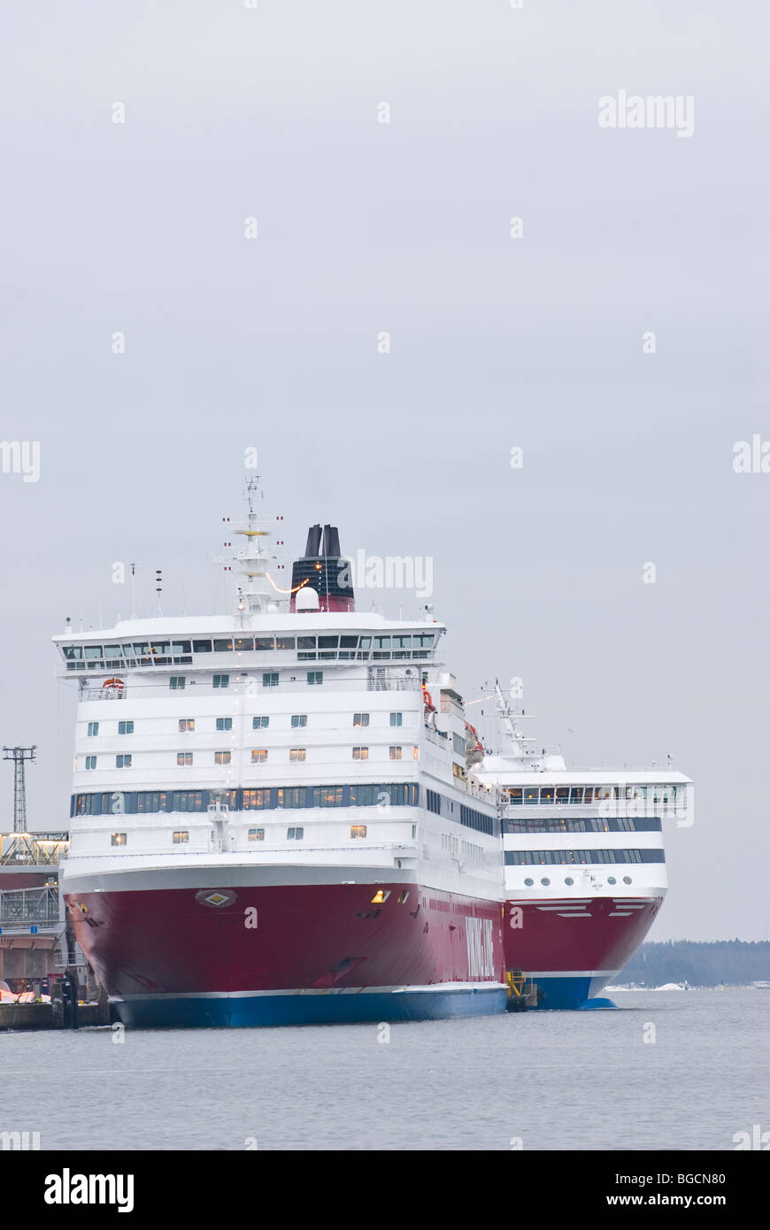 Scandinavian sea ferry Viking Line at Helsinki Baltic Sea port Stock ...
