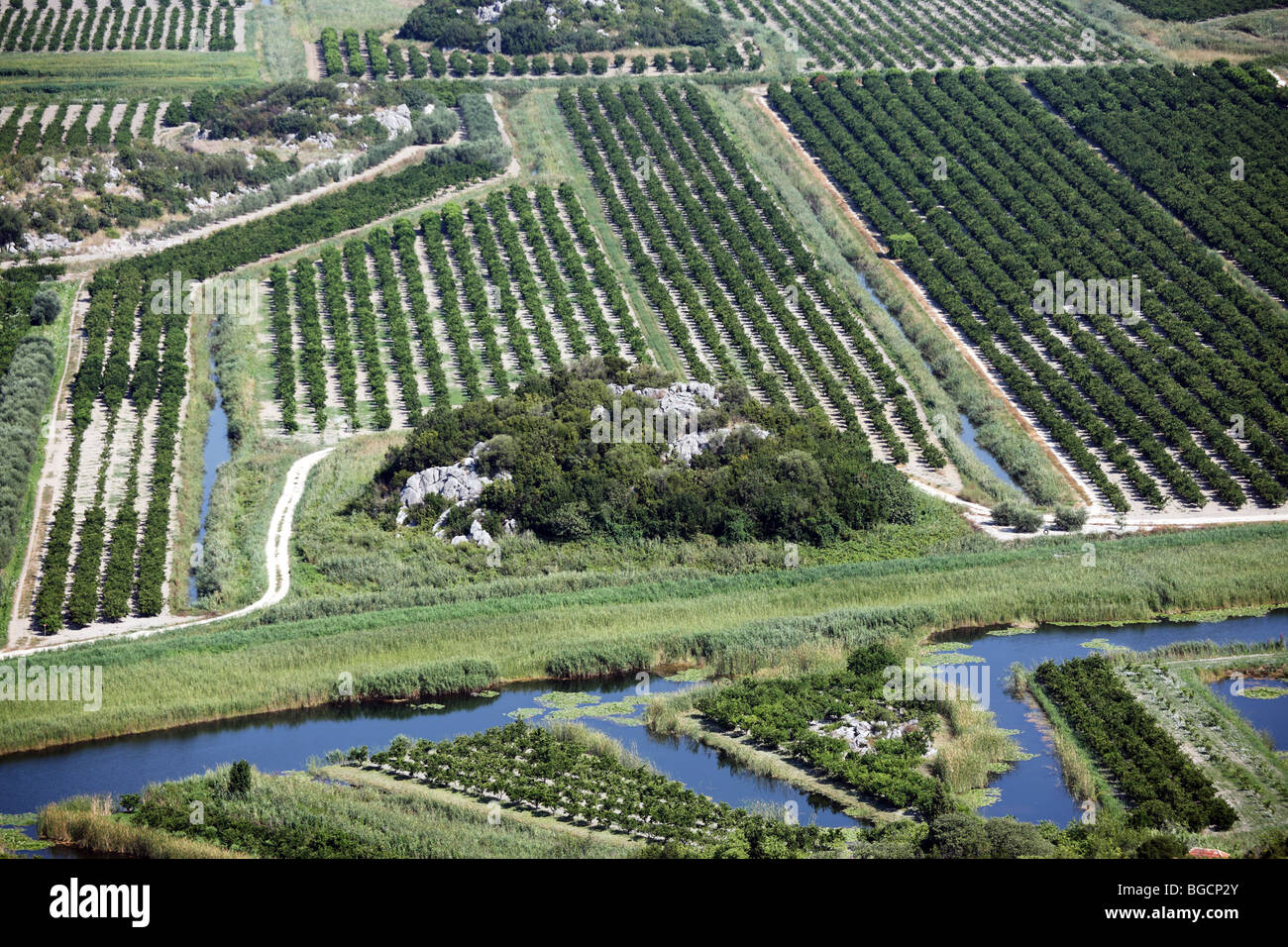 Areal view of drainage agricultural soil and irrigation canals in ... Areal view of drainage agricultural soil and irrigation canals in ...