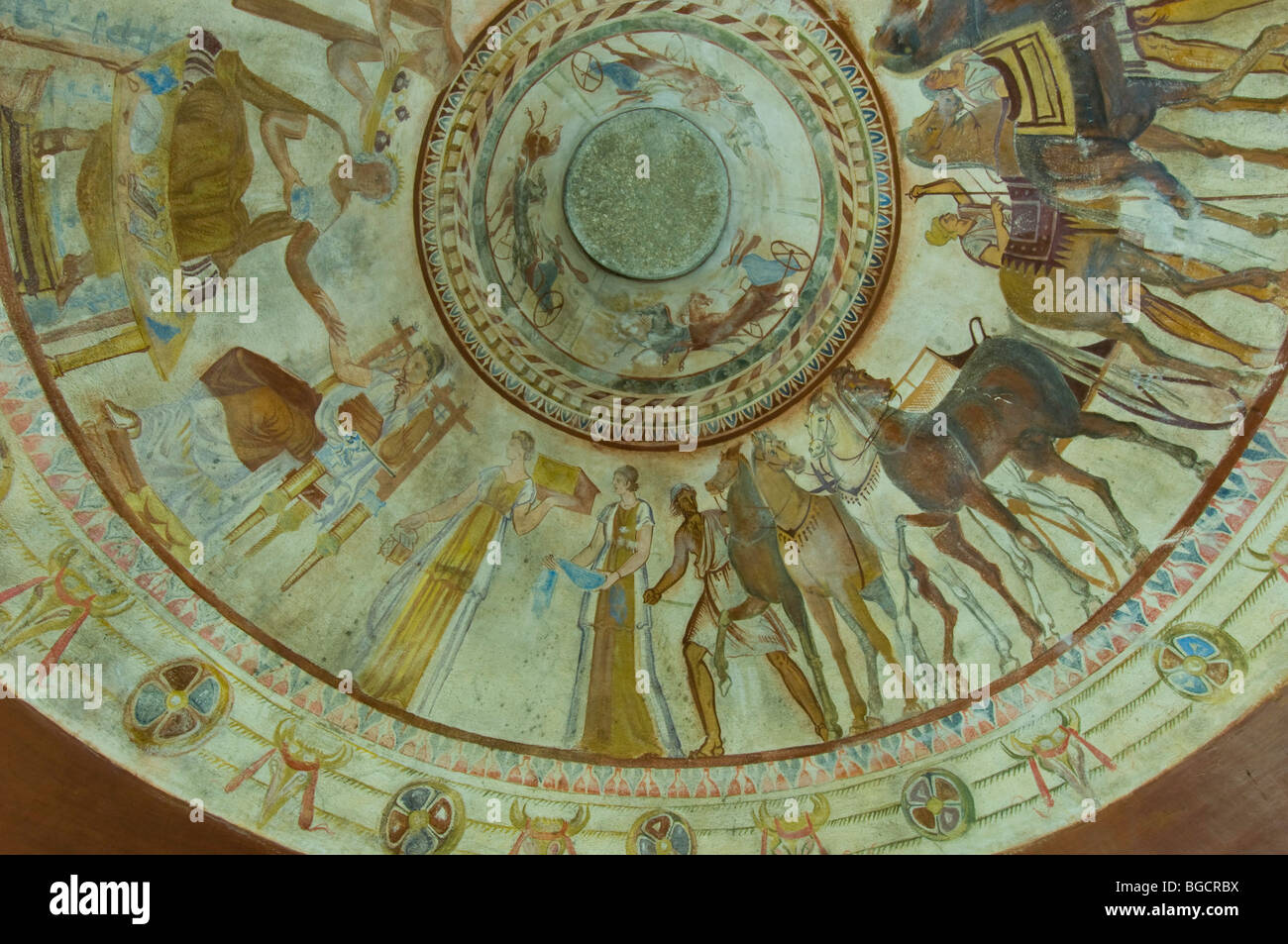 Paintings in Thracian Tomb Kazanluk Bulgaria Stock Photo - Alamy