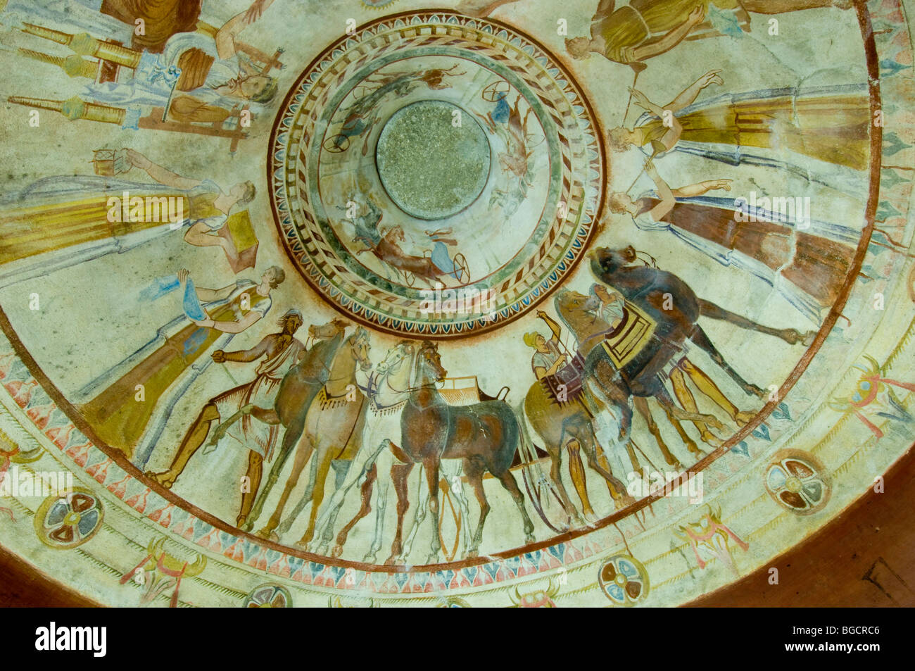 Paintings in Thracian Tomb Kazanluk Bulgaria Stock Photo - Alamy