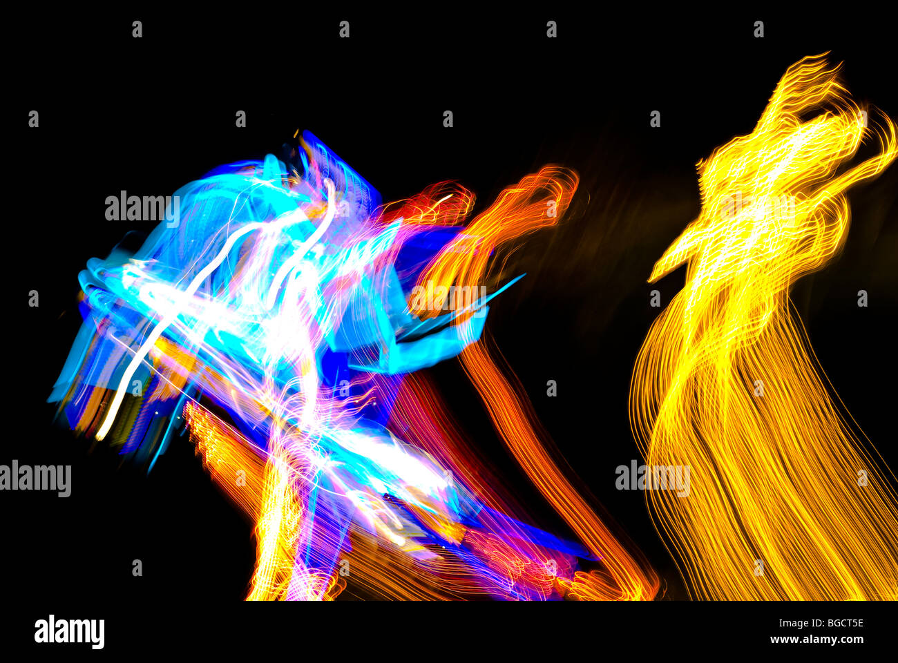 Abstract sculpture of lights Stock Photo - Alamy