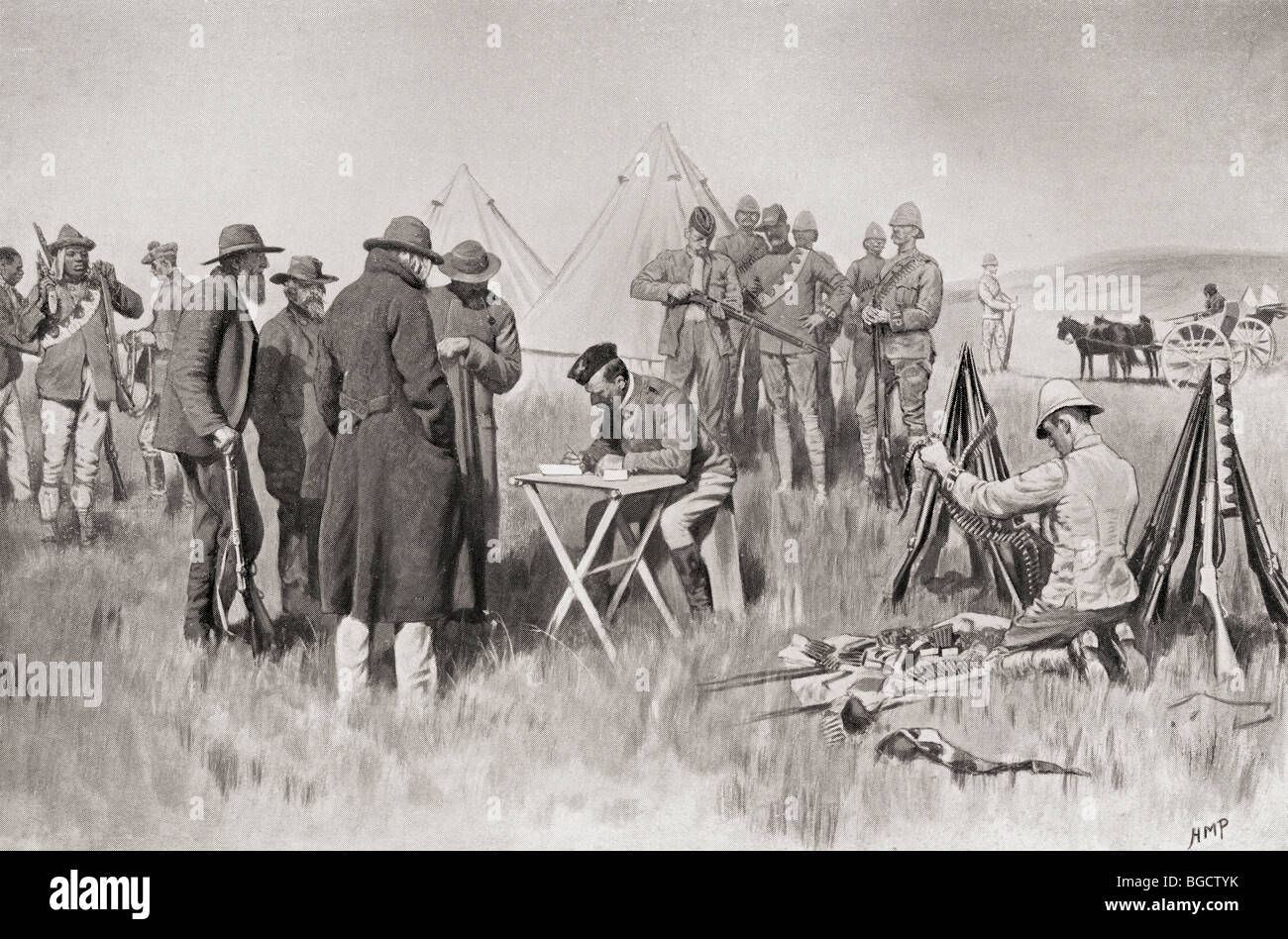 Boer farmers taking the oath of neutrality at Greylingstad, South ...