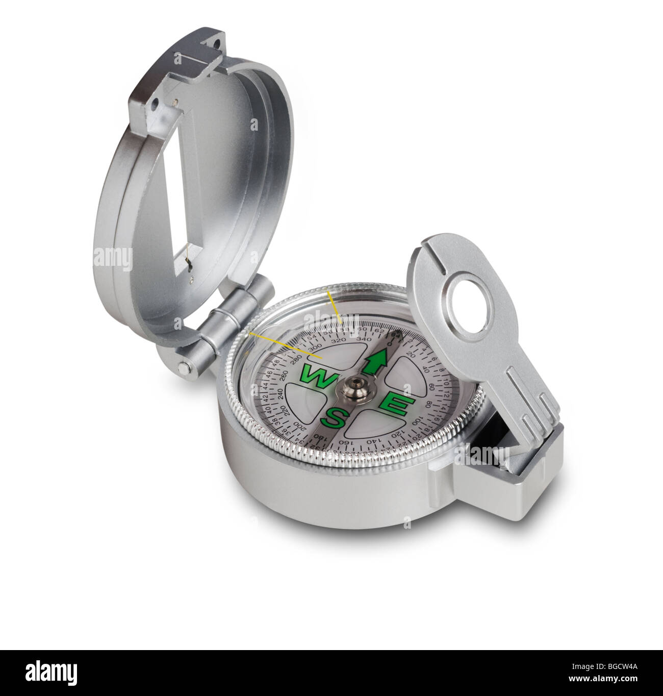 Compass on white with shadow and isolated with clipping path Stock ...