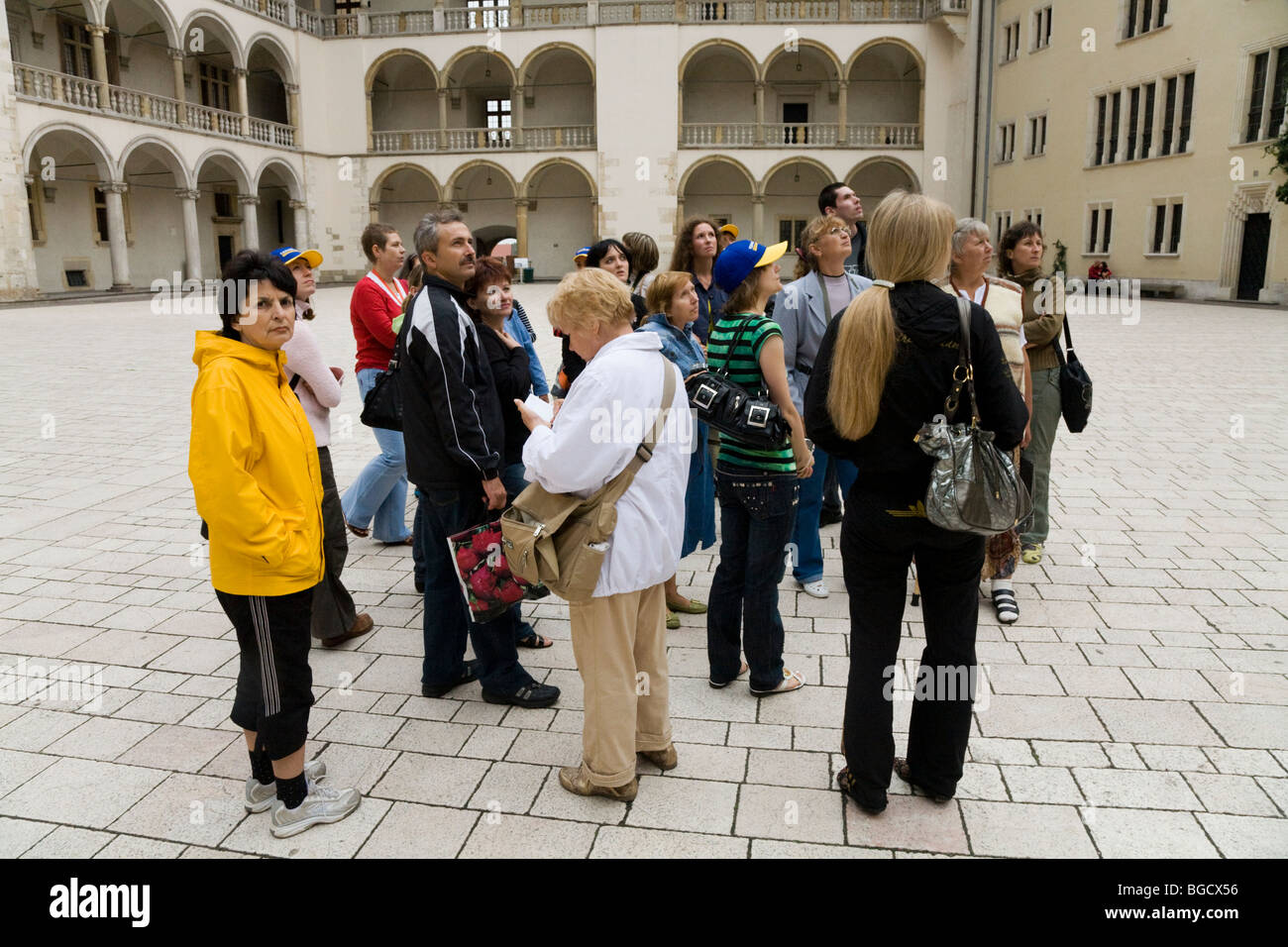 Tourist party / group inside the 16th Century Renaissance style ...