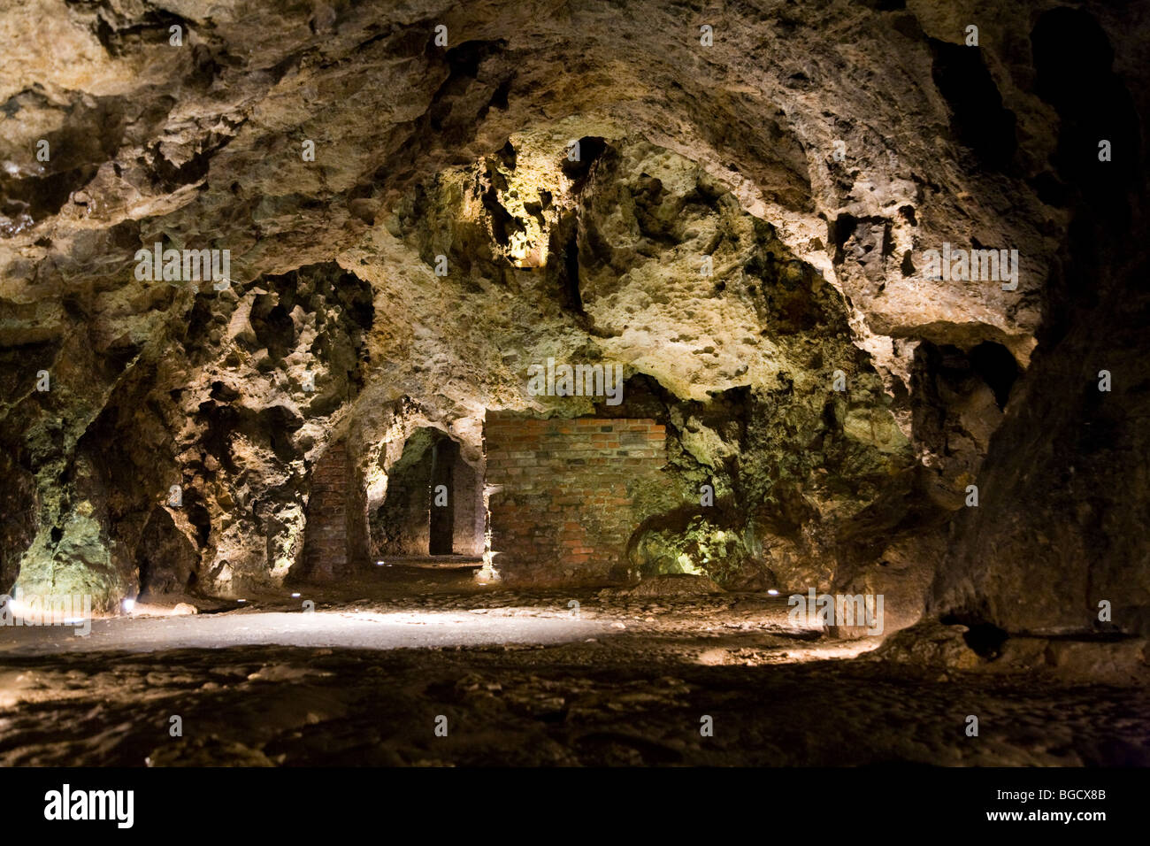 Interior / inside the Dragon's Den cave under the Wawel Castle hill ...
