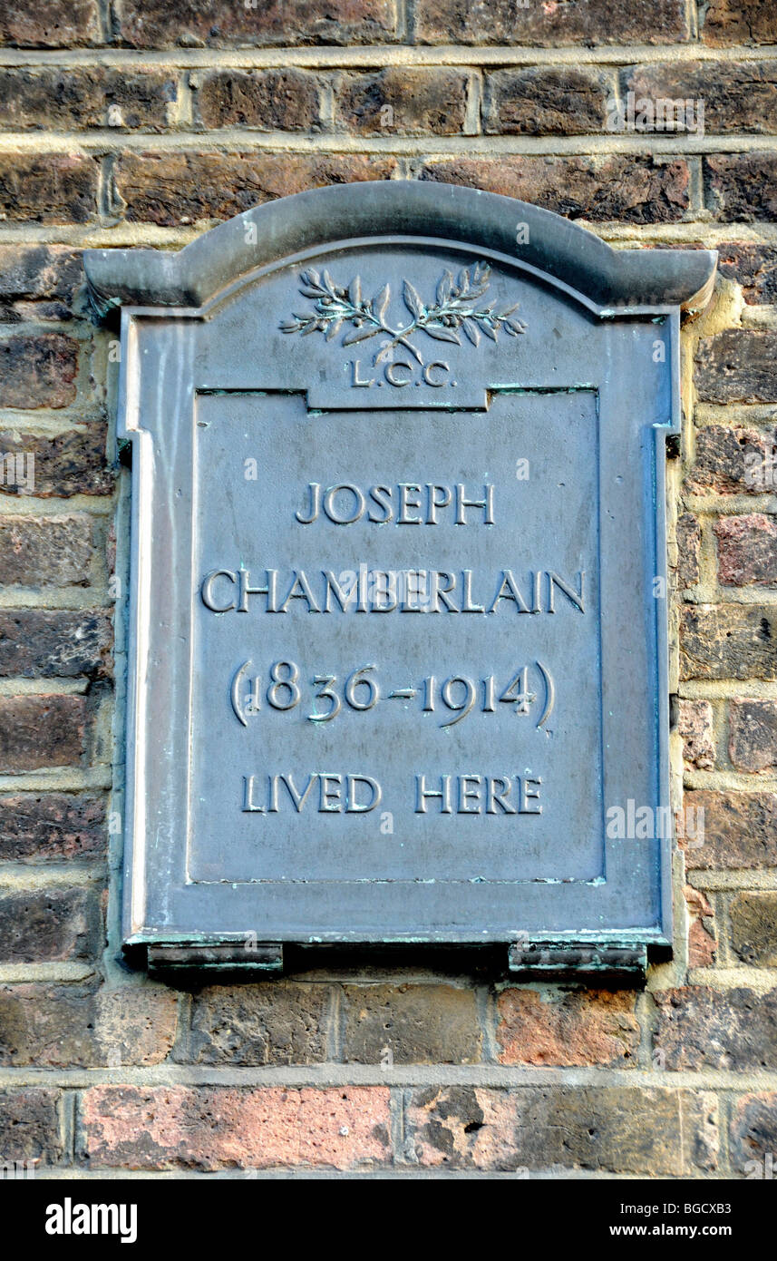 LCC Plaque to Joseph Chamberlain Highbury Place Highbury Islington ...