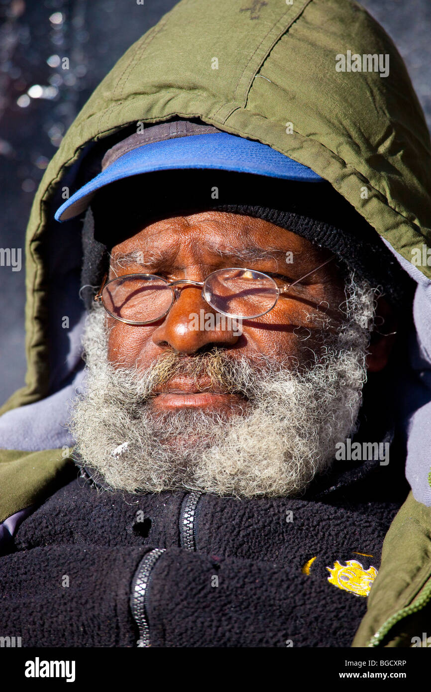 Homeless man on the Lower East Side of Manhattan, New York City Stock ...
