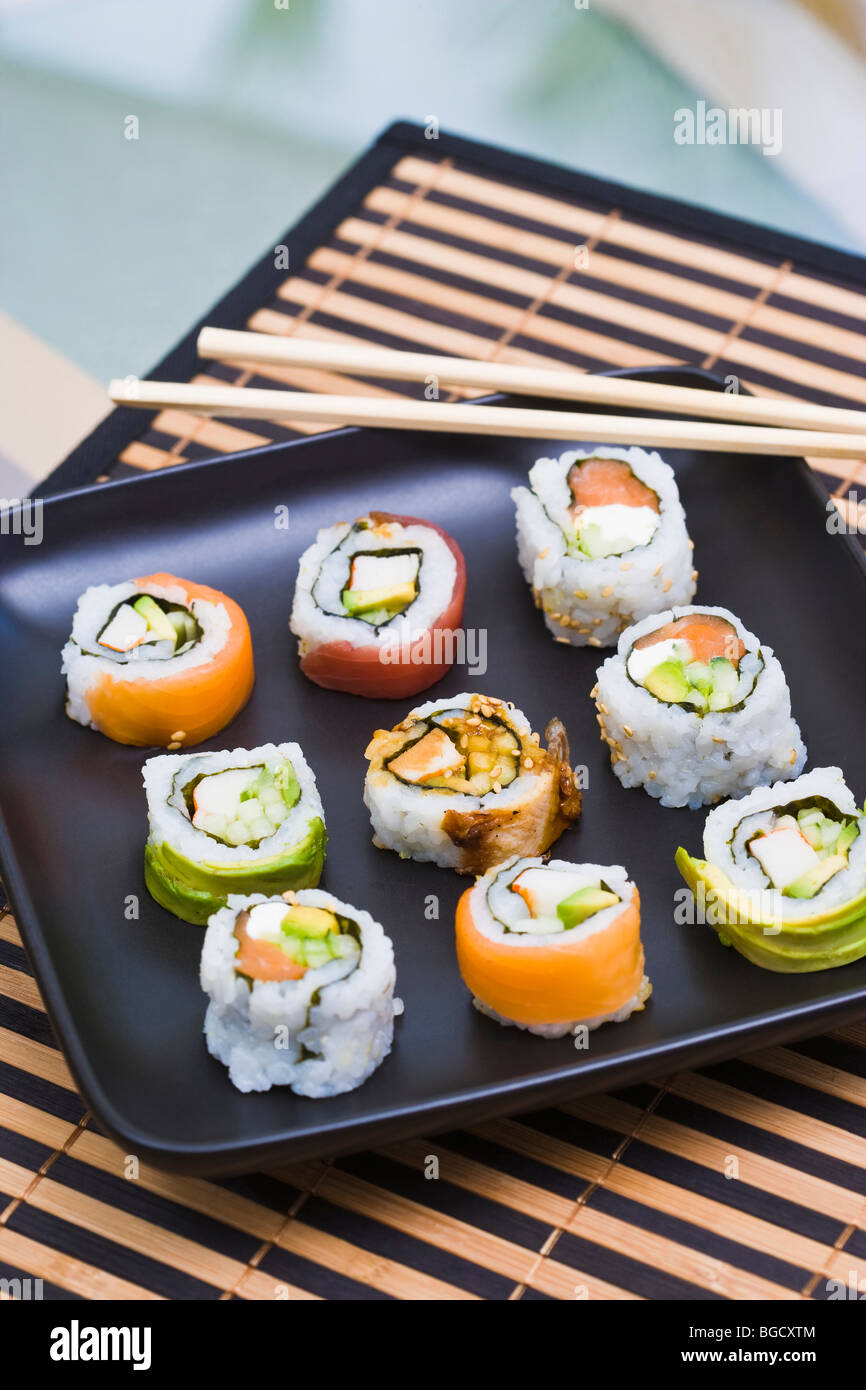 Assorted sushi rolls hi-res stock photography and images - Alamy