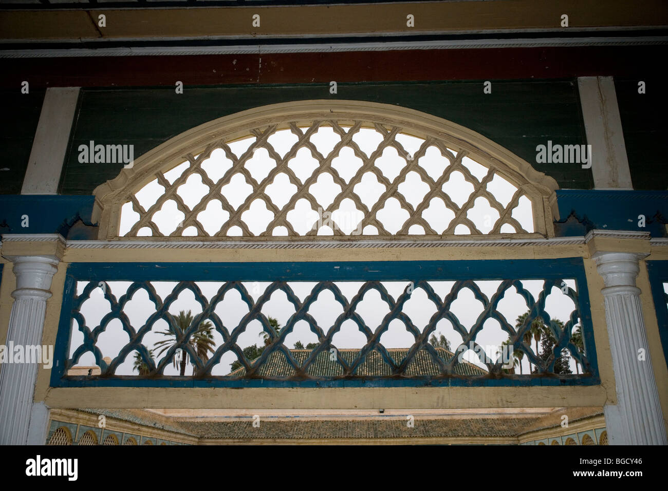 Interior window of the Bahia Palace in Marrakech, Morocco Stock Photo ...