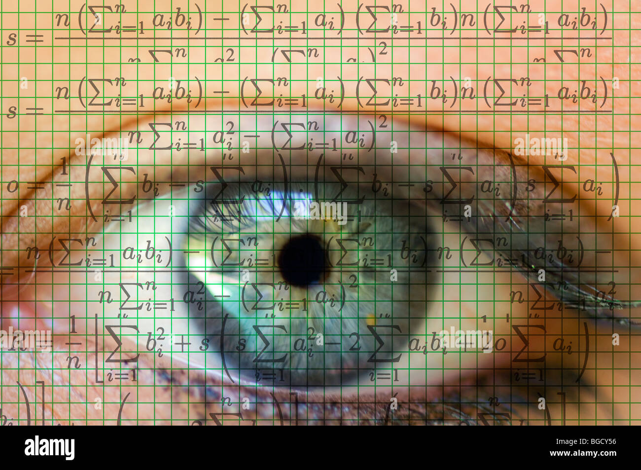 conceptual closeup of eye and math symbols Stock Photo - Alamy