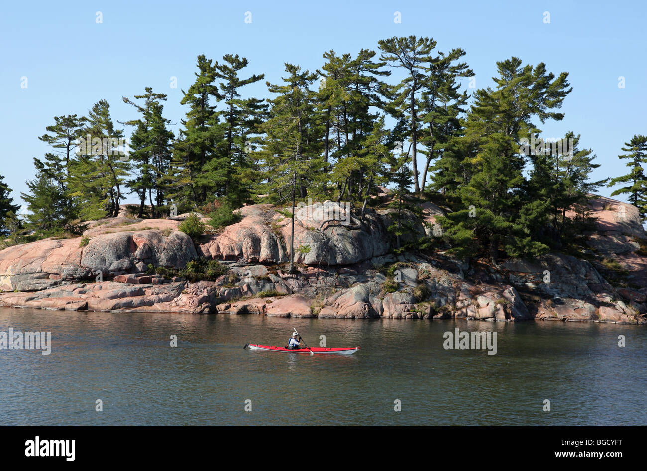 Tree lake rock windswept hi-res stock photography and images - Alamy